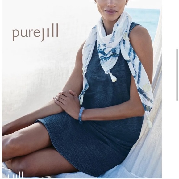 J. Jill | Dresses | J Jill Pure Jill Indigo Sleeveless Tank Dress ...